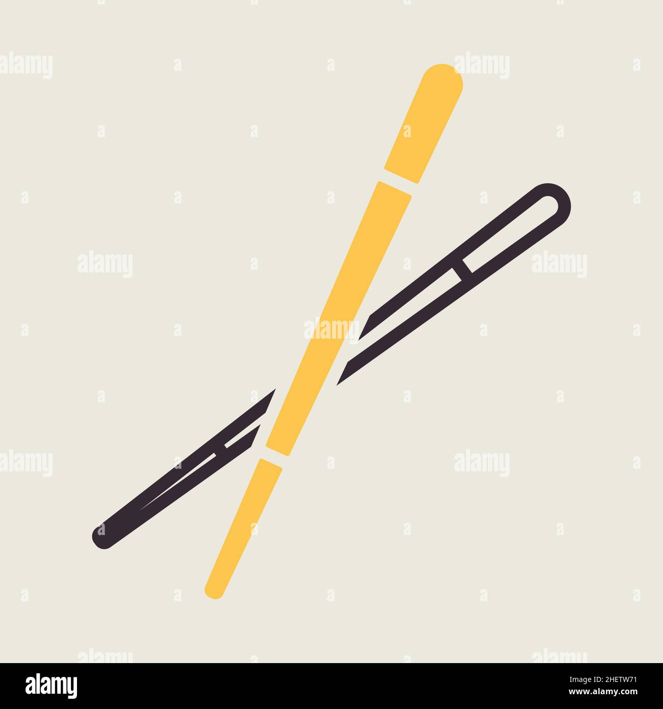 Chinese chopsticks, chop sticks vector color flat icon. Kitchen ...