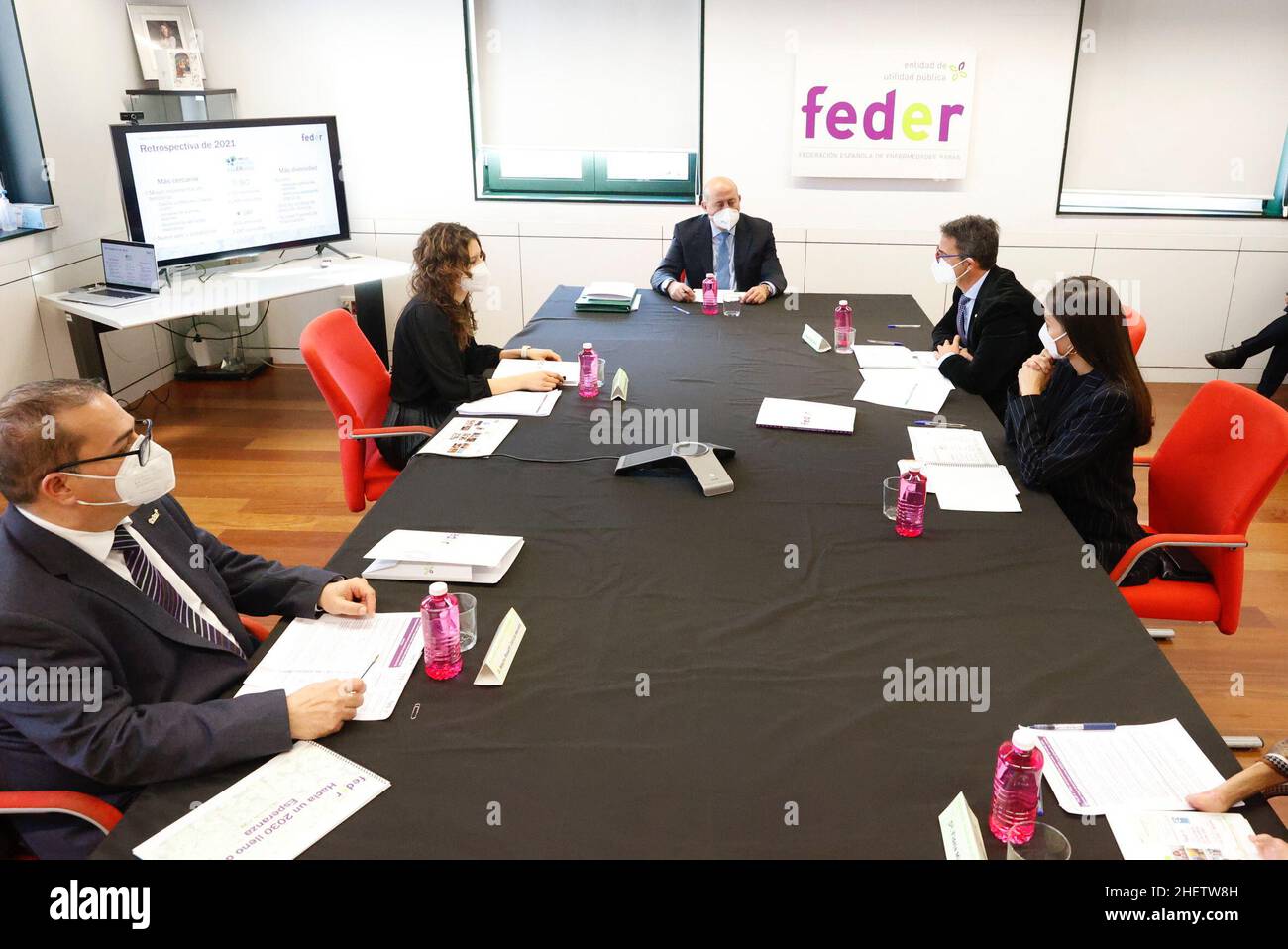 Madrid. Spain, 12-01-2022 Madrid Queen Letizia attend a meeting with ...