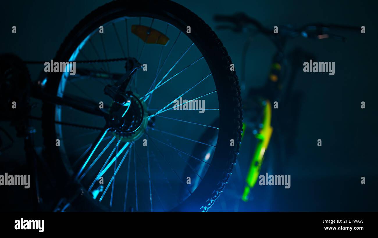 Bicycle wheel in workshop rgb hi-res stock photography and images - Alamy