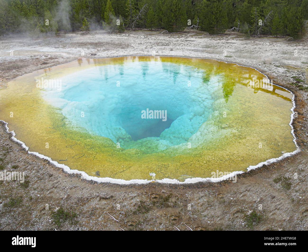scenic Hot prismatic spring in Yellowstone National Park, Wyoming, USA ...