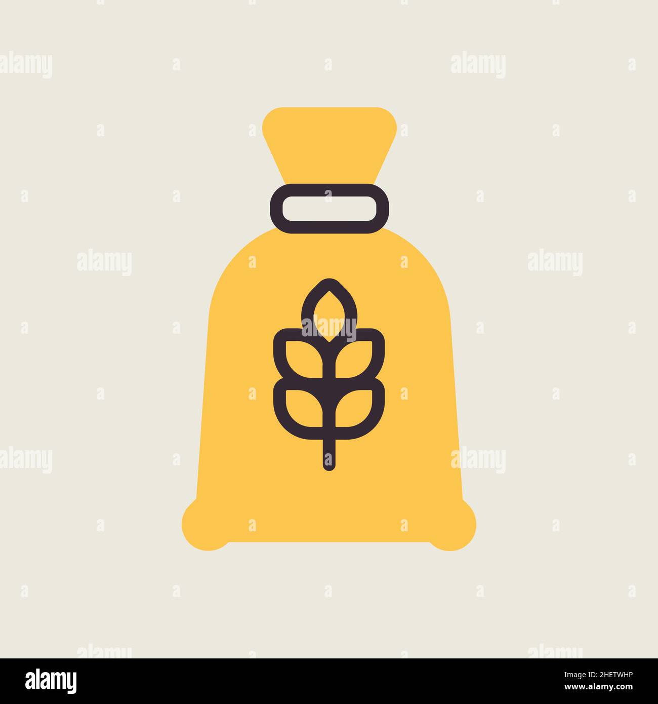 Bag flour vector color flat icon. Kitchen appliance. Graph symbol for ...