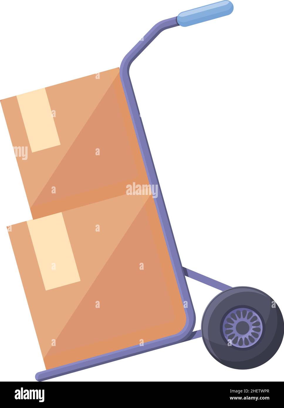 Box cart relocation icon cartoon vector. Move house. Cargo delivery ...