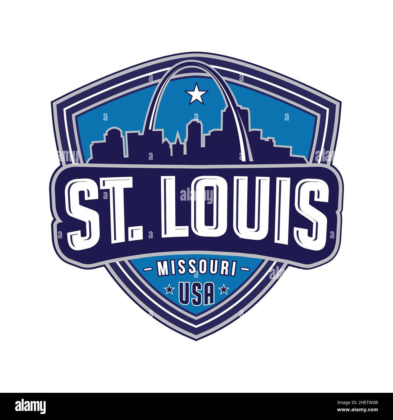 St. Louis shield logo. Saint Louis Vector and illustration Stock Vector ...