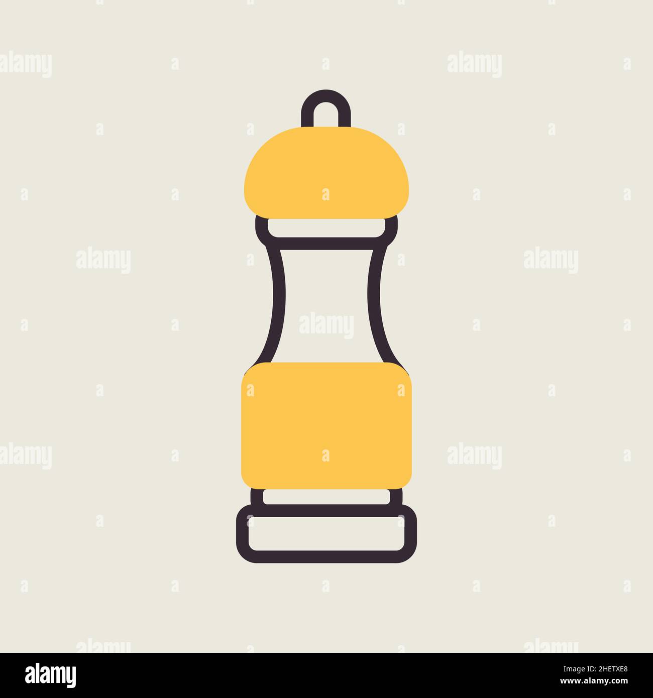 Pepper mill spice grinder vector color flat icon. Kitchen appliance ...