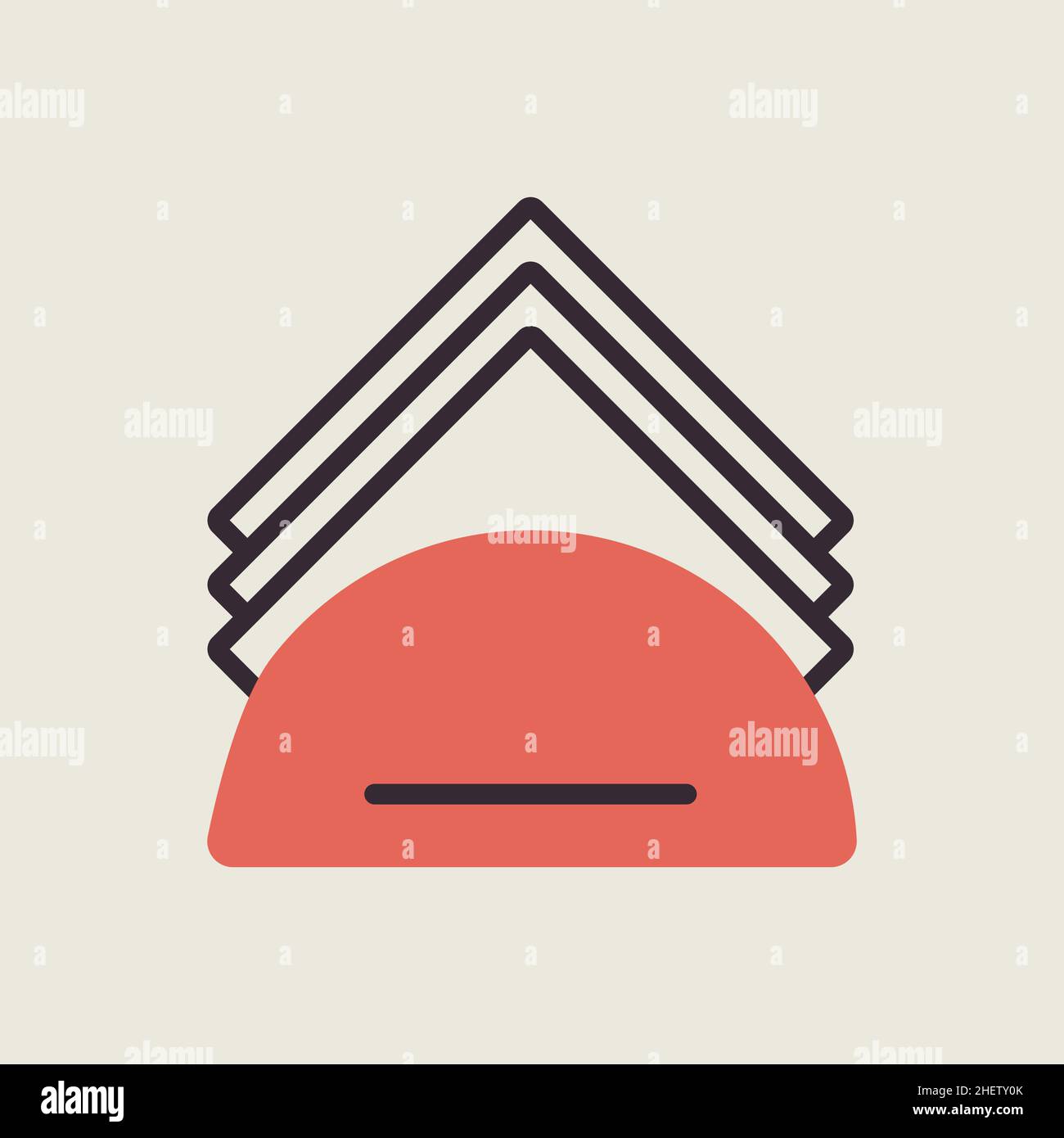 Napkins and napkin holder vector color flat icon. Kitchen appliance ...