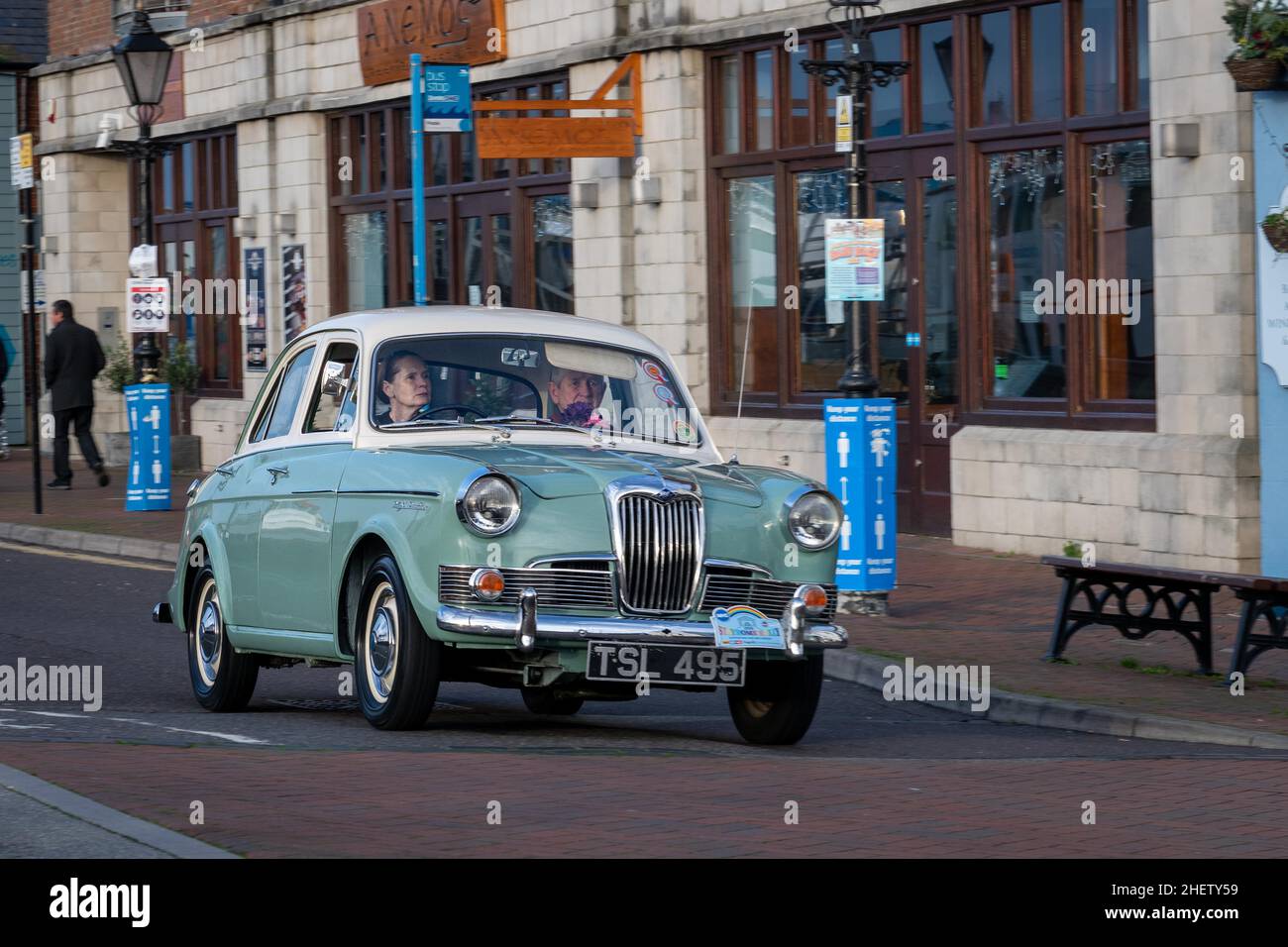 Riley 1.5 Classic car on Poole quay Stock Photo - Alamy