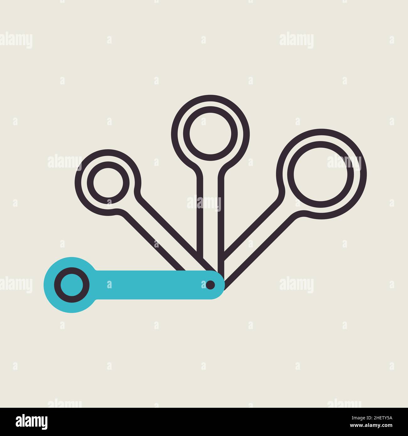 Measuring spoons vector color flat icon. Kitchen appliance. Graph ...