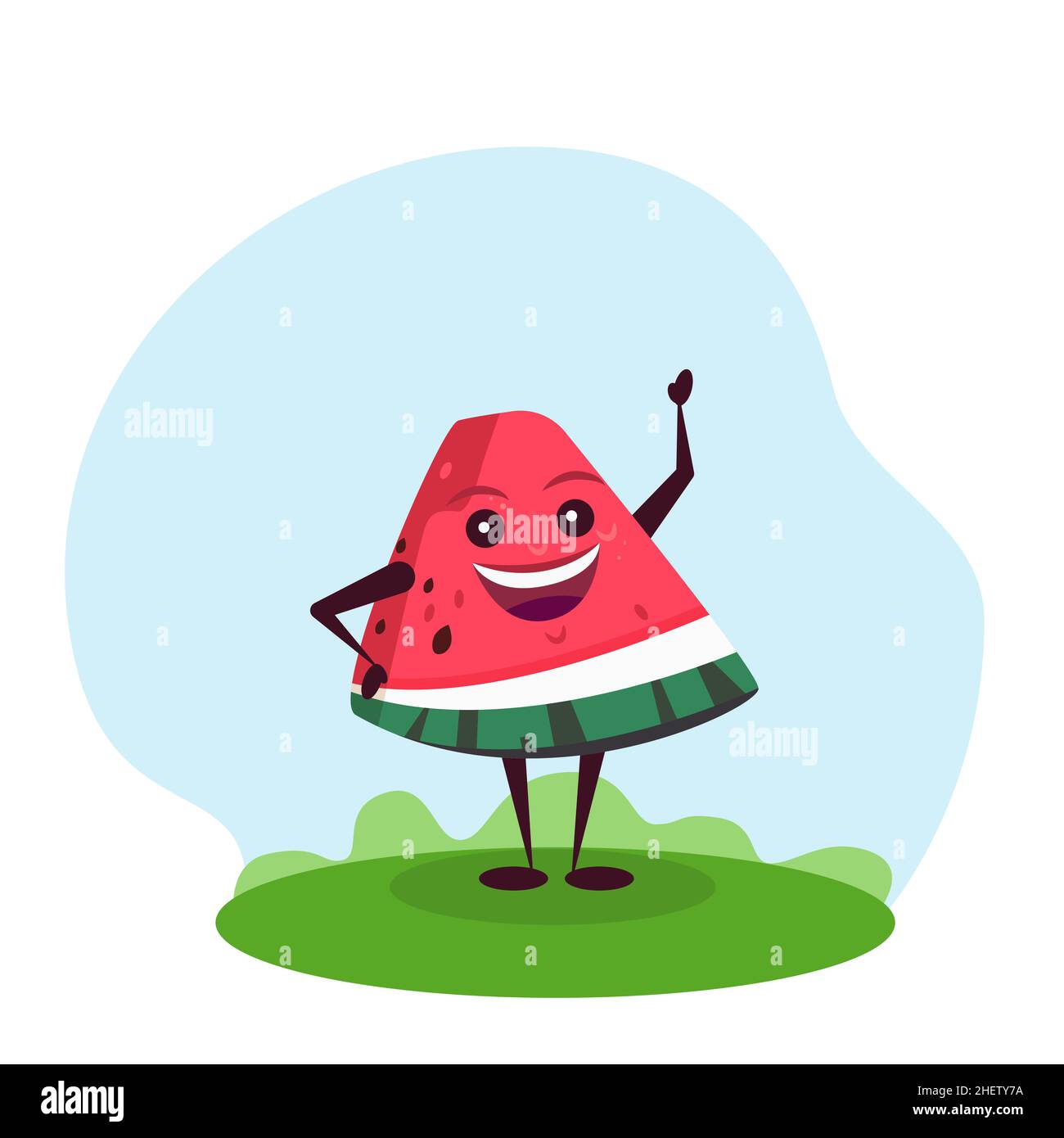 Funny watermelon fruit cartoon illustration hi-res stock photography ...