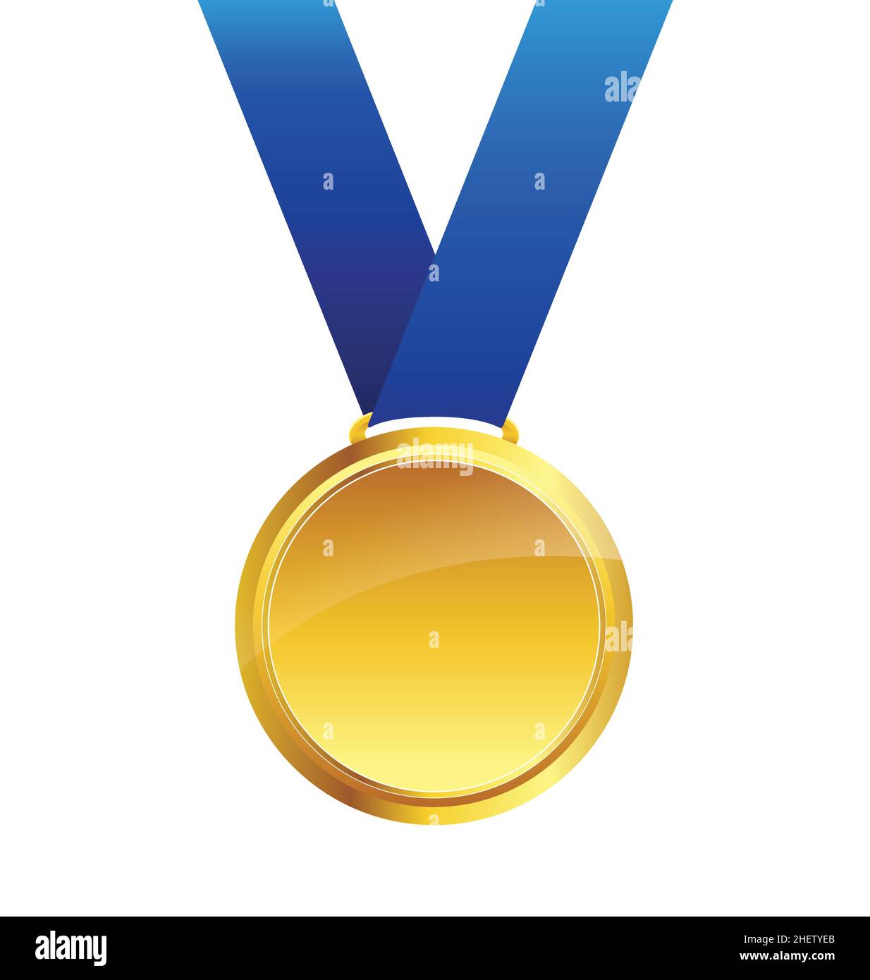 simple elegant blank empty gold medal hanging from blue ribbon vector ... simple elegant blank empty gold medal hanging from blue ribbon vector ...
