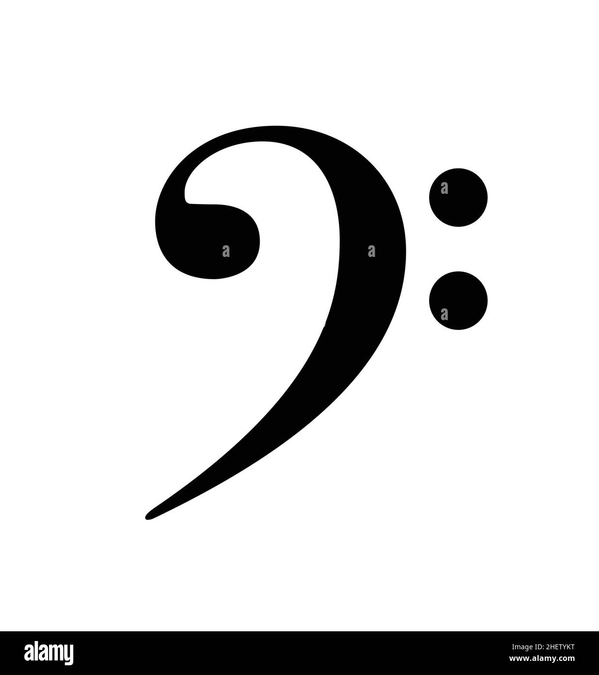 Classic F Bass Clef Music Notation Symbol Vector Isolated On White