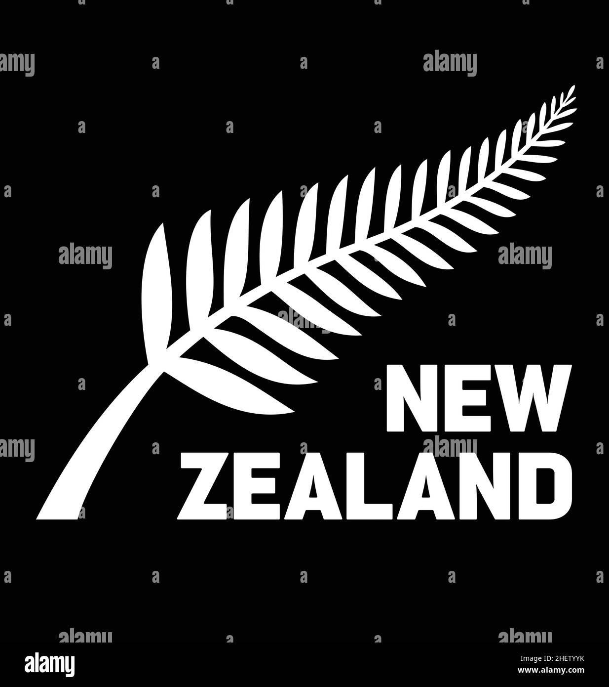 simple bold effective New Zealand text with silver fern logo icon nz ...