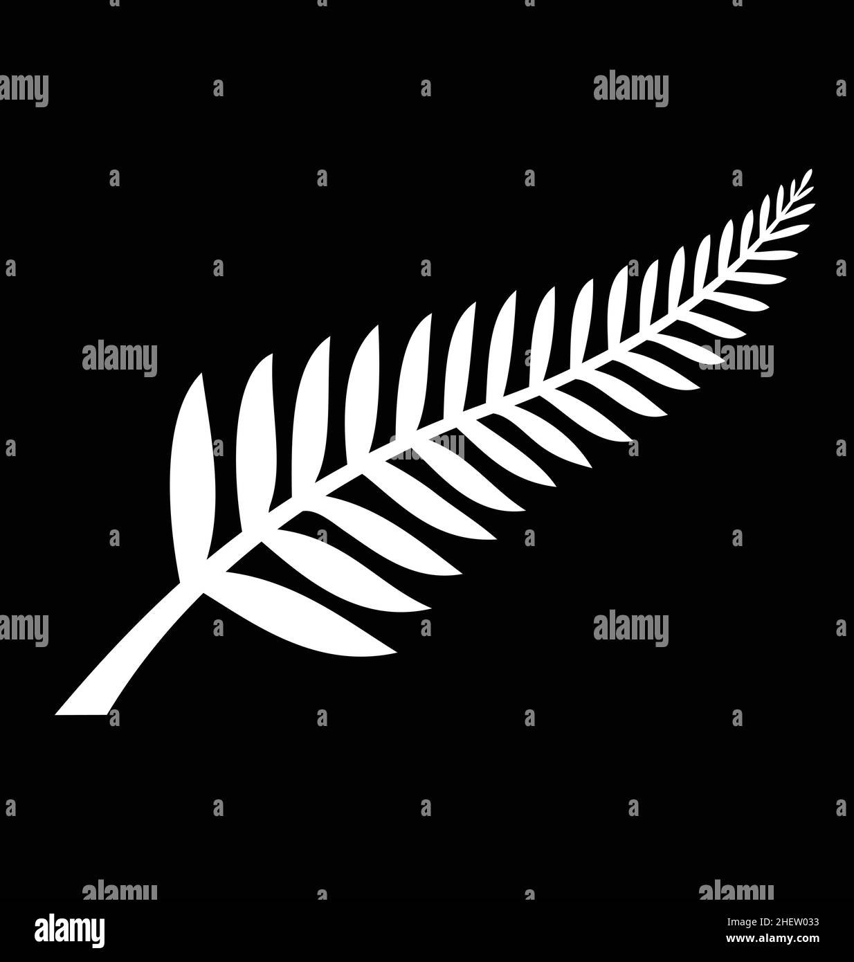 classic white silver fern leaf new zealand emblem logo isolated on ...