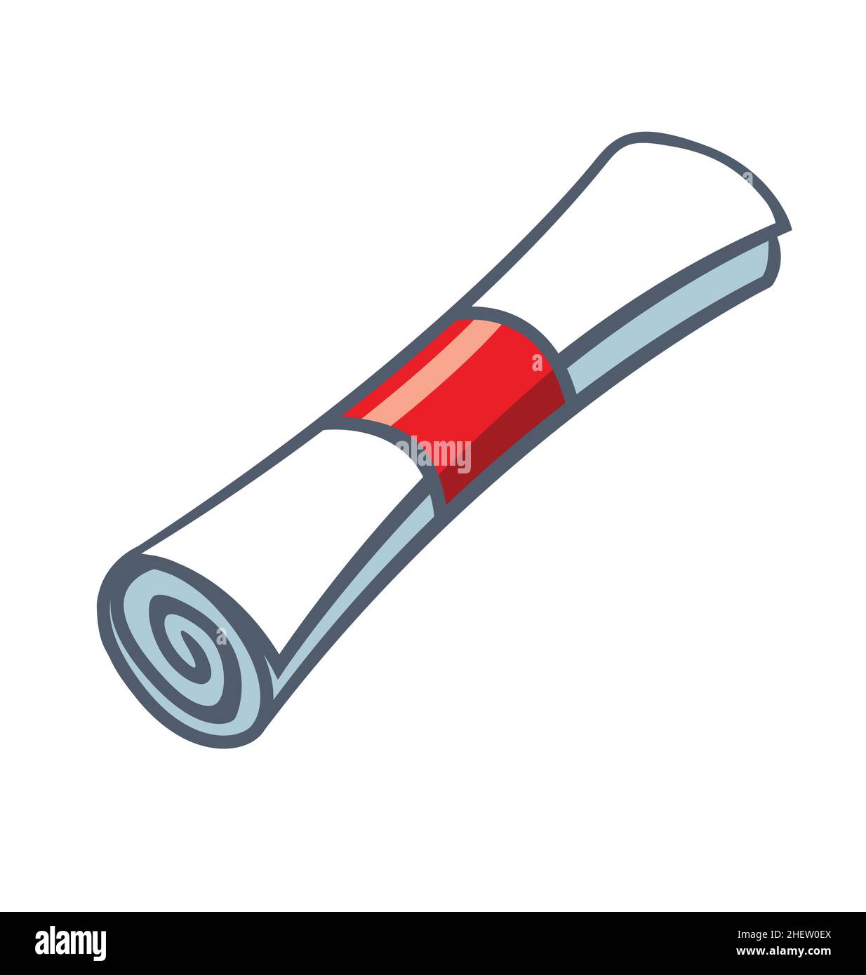 cartoon degree diploma graduation award scroll certificate vector ...