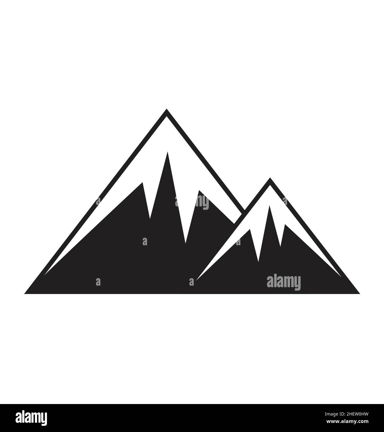 simple mountains logo stylized vector isolated on white background ...