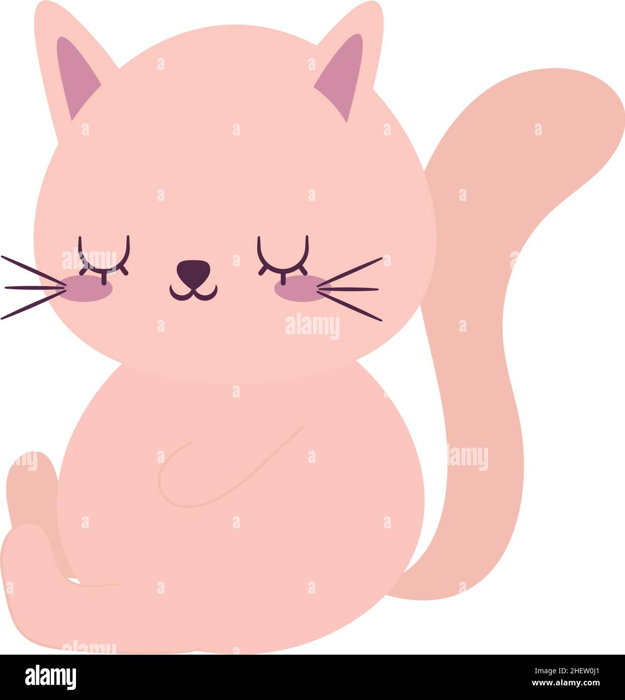 cute light pink cat Stock Vector Image & Art - Alamy