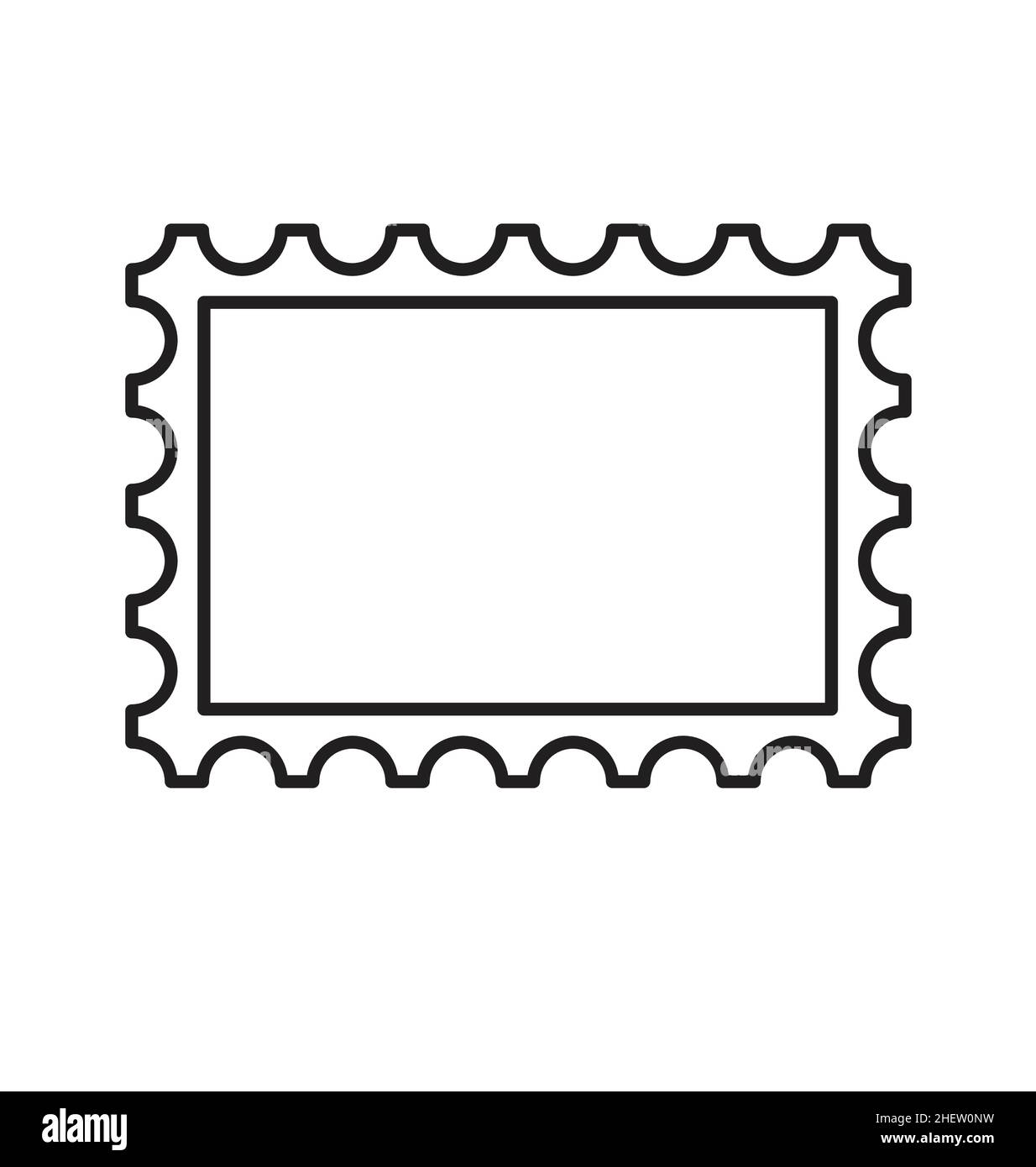 simple classic postage stamp outline vector isolated on white ...