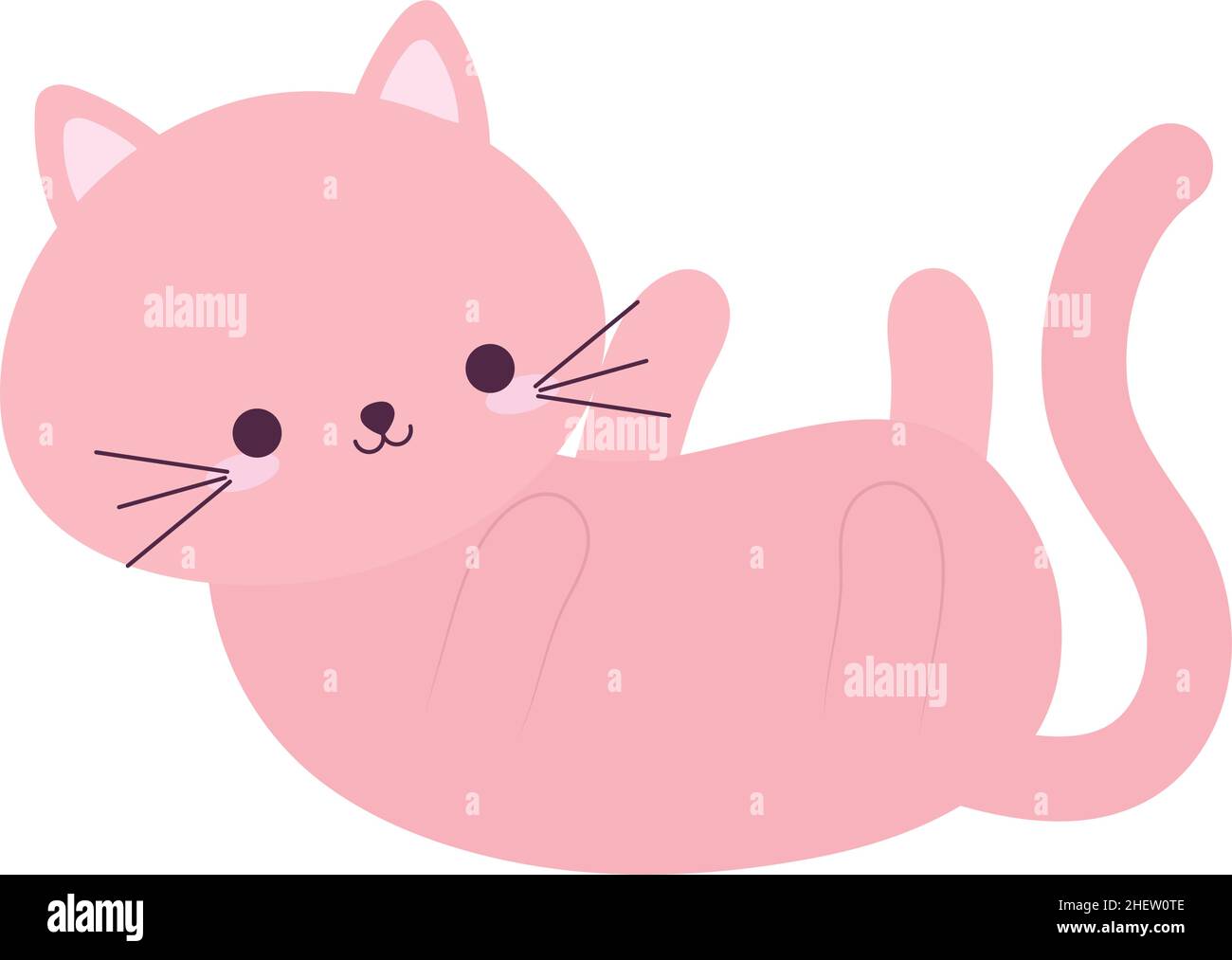 cute pink cat Stock Vector Image & Art - Alamy