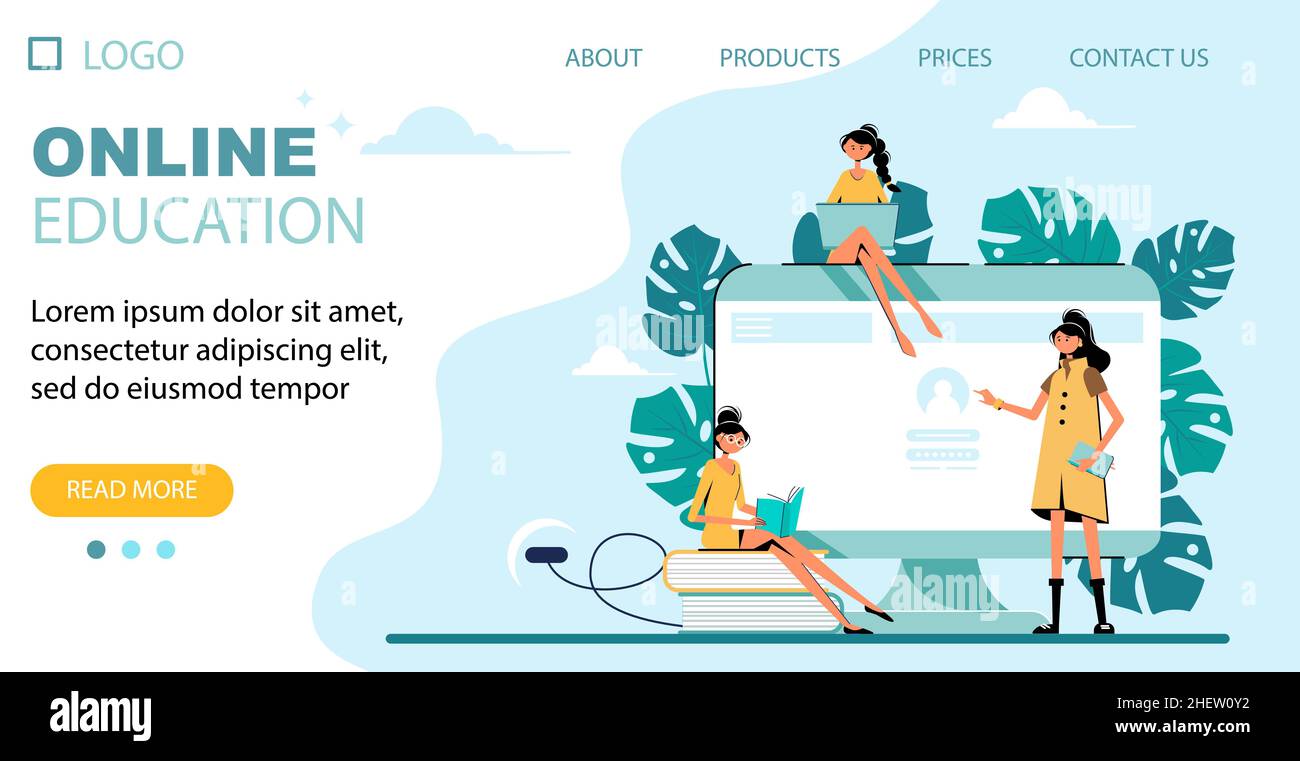 Woman teaching in computer Stock Vector Images - Alamy