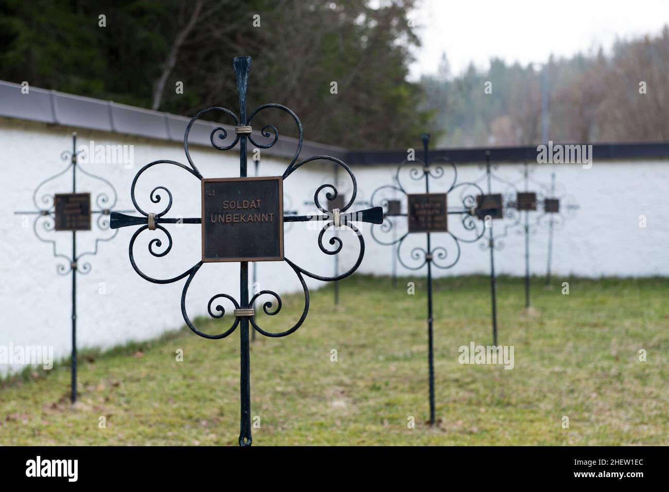 crosses at graveyard for black death victims Stock Photo - Alamy