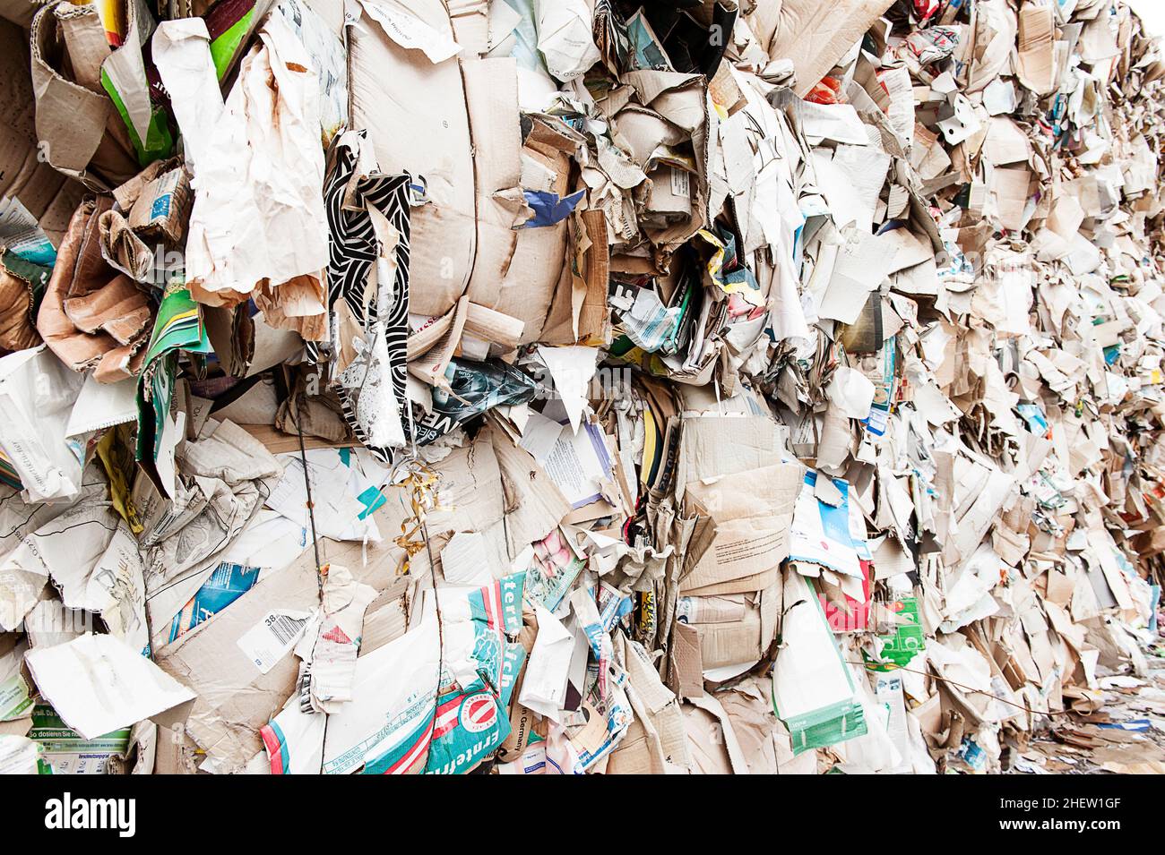 pressed boxes made of paperboard prepared for recycling Stock Photo - Alamy