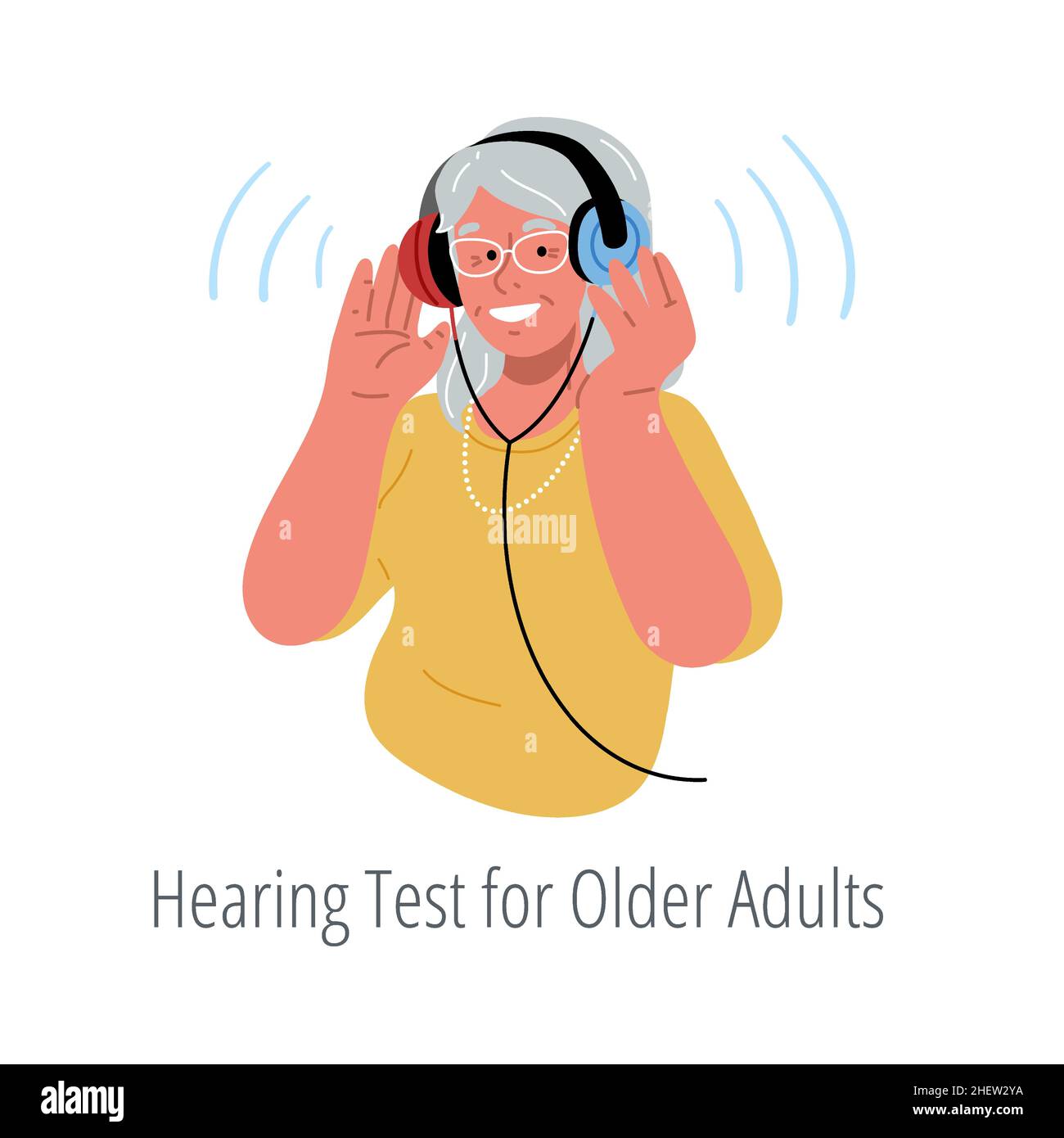 Hearing test old woman Stock Vector Images - Alamy