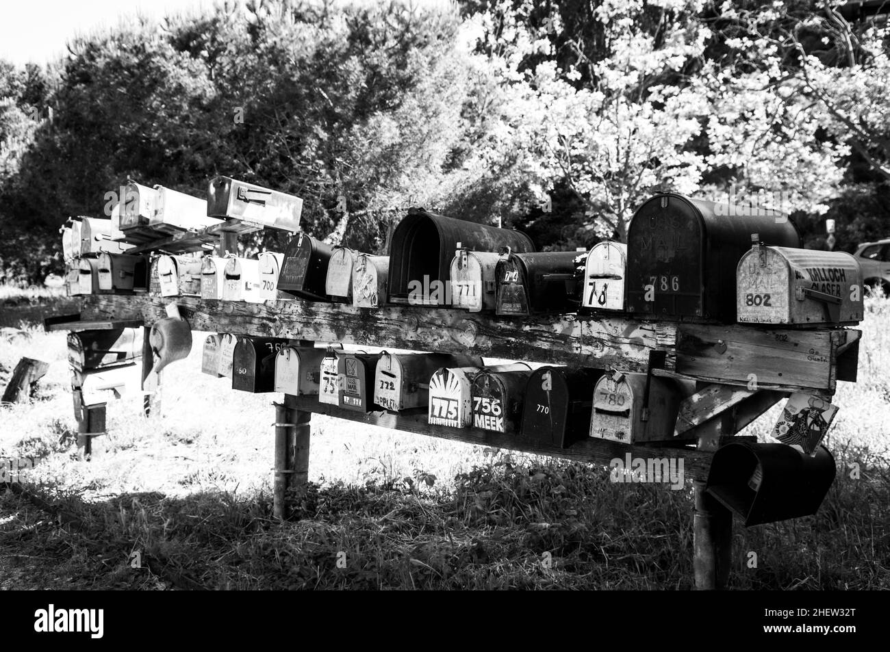 Mail box flag Black and White Stock Photos & Images - Alamy