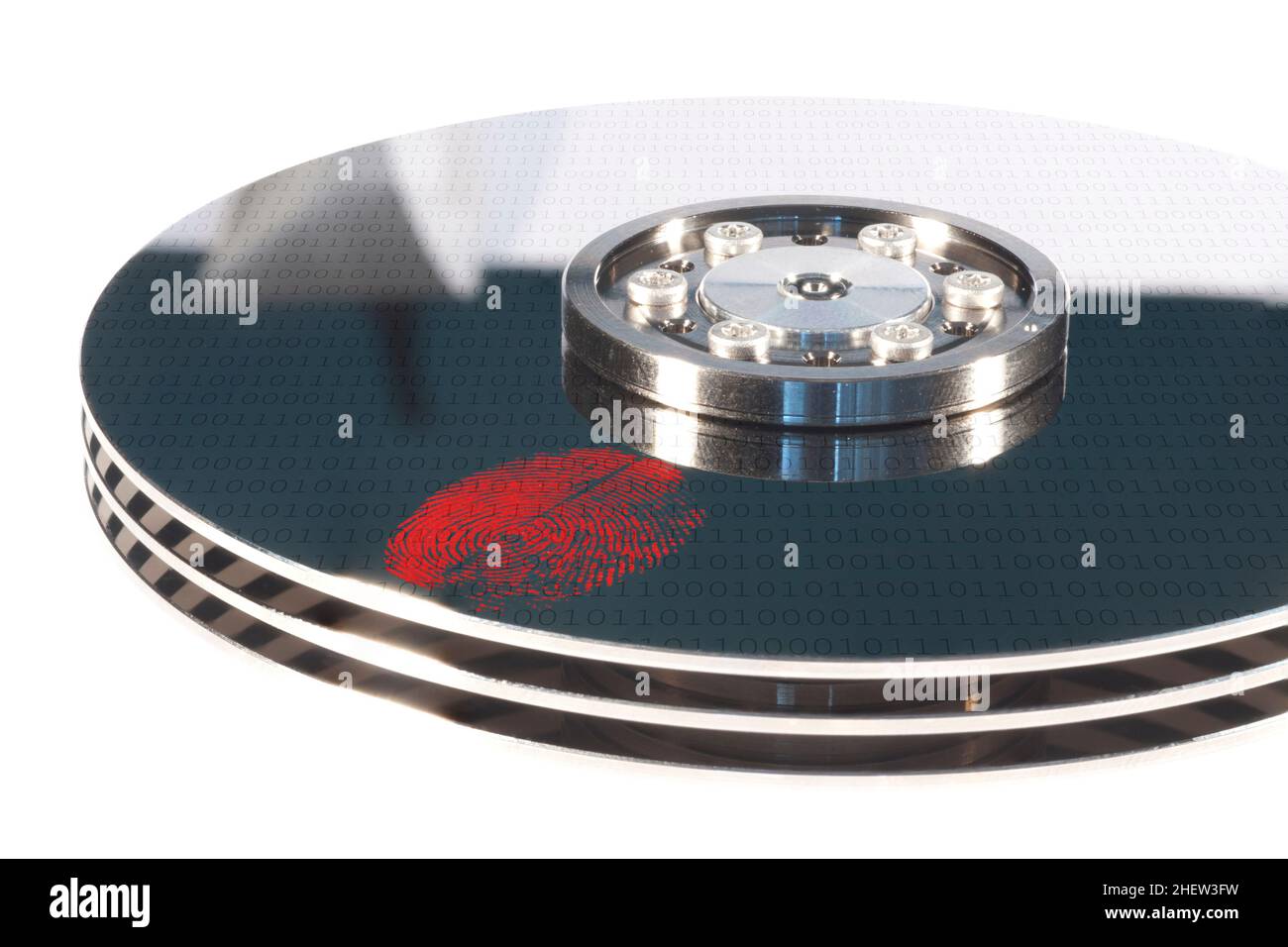 Hard disk platter red binary hi-res stock photography and images - Alamy