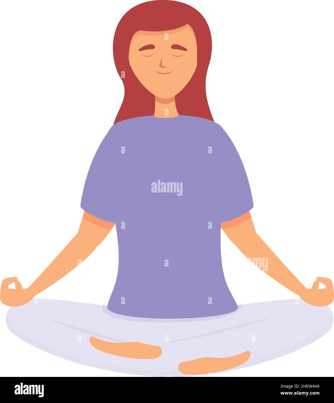 Home pose meditate icon cartoon vector. Woman relax. Girl lotus Stock ...