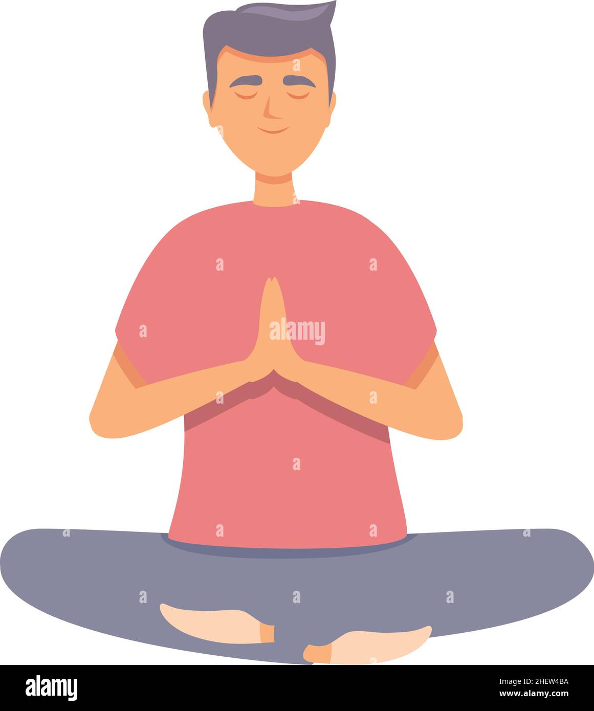 Student meditation icon cartoon vector. Yoga meditate. Person pose ...