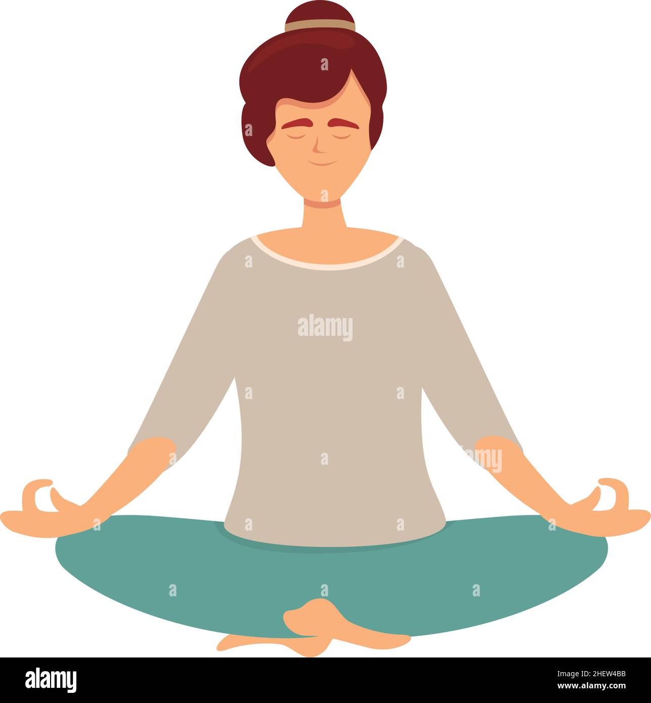 Girl meditate icon cartoon vector. Woman pose. Lotus room Stock Vector ...
