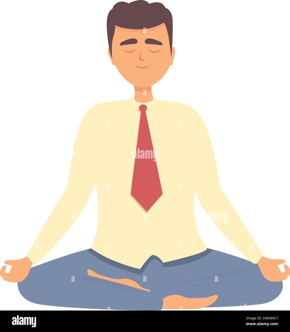 Cartoon Person Meditating