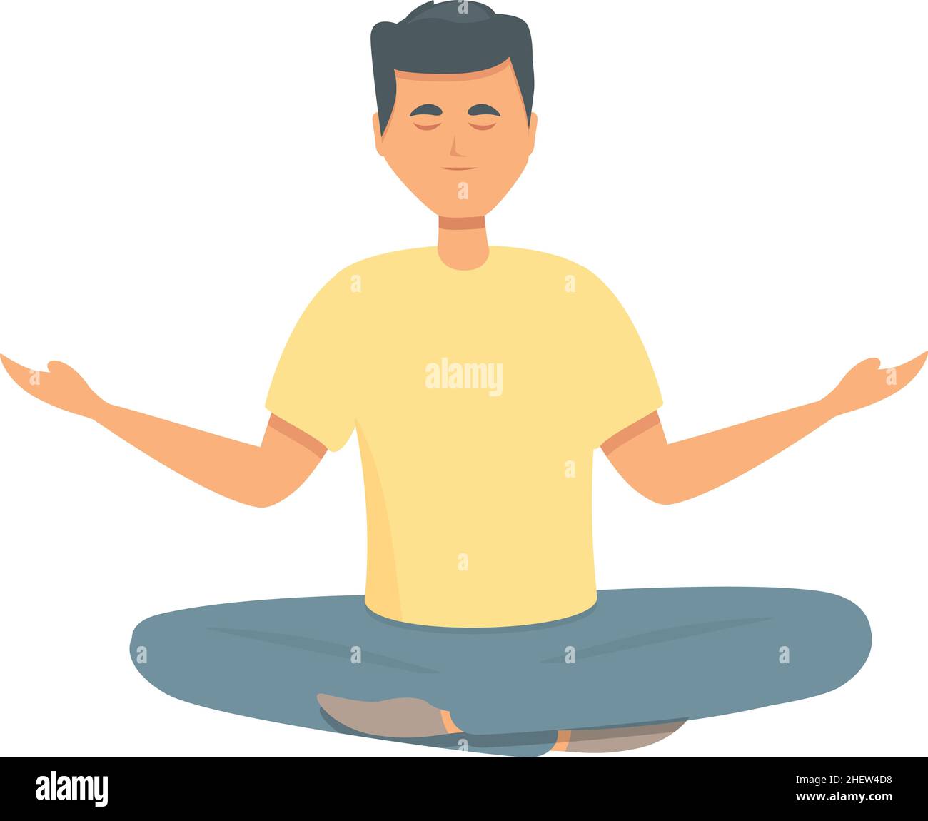 Zen harmony icon cartoon vector. Meditate girl. Person pose Stock ...