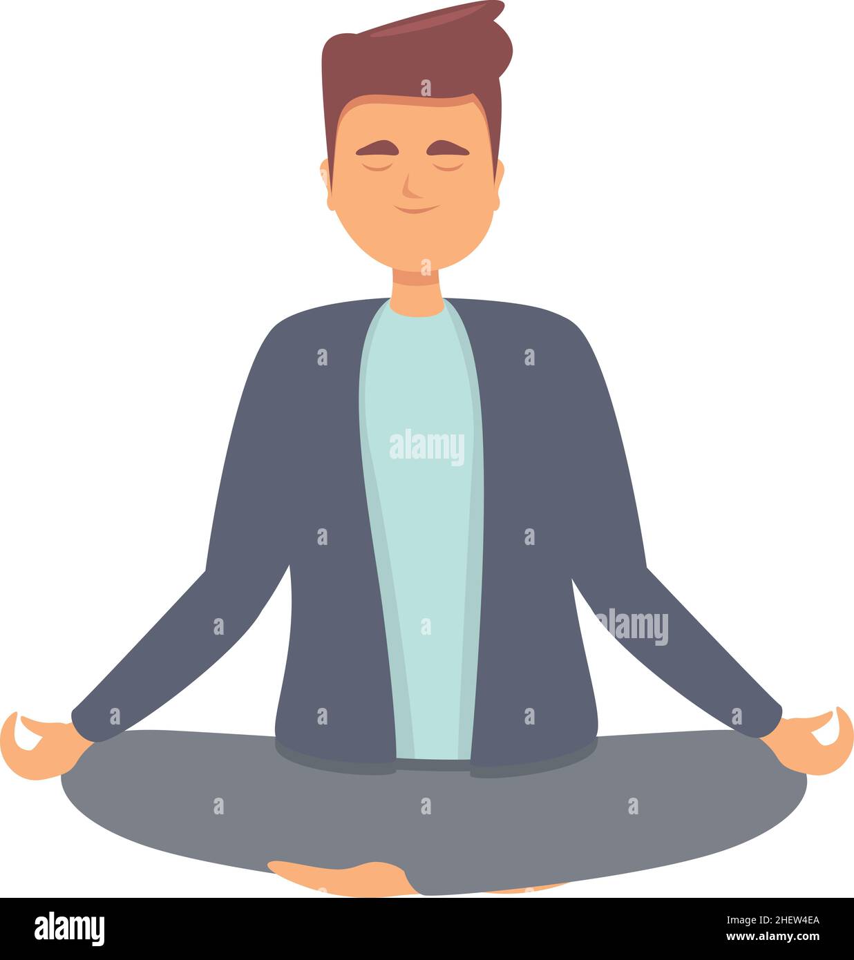 Spiritual meditation icon cartoon vector. Man relax. Zen peaceful Stock ...