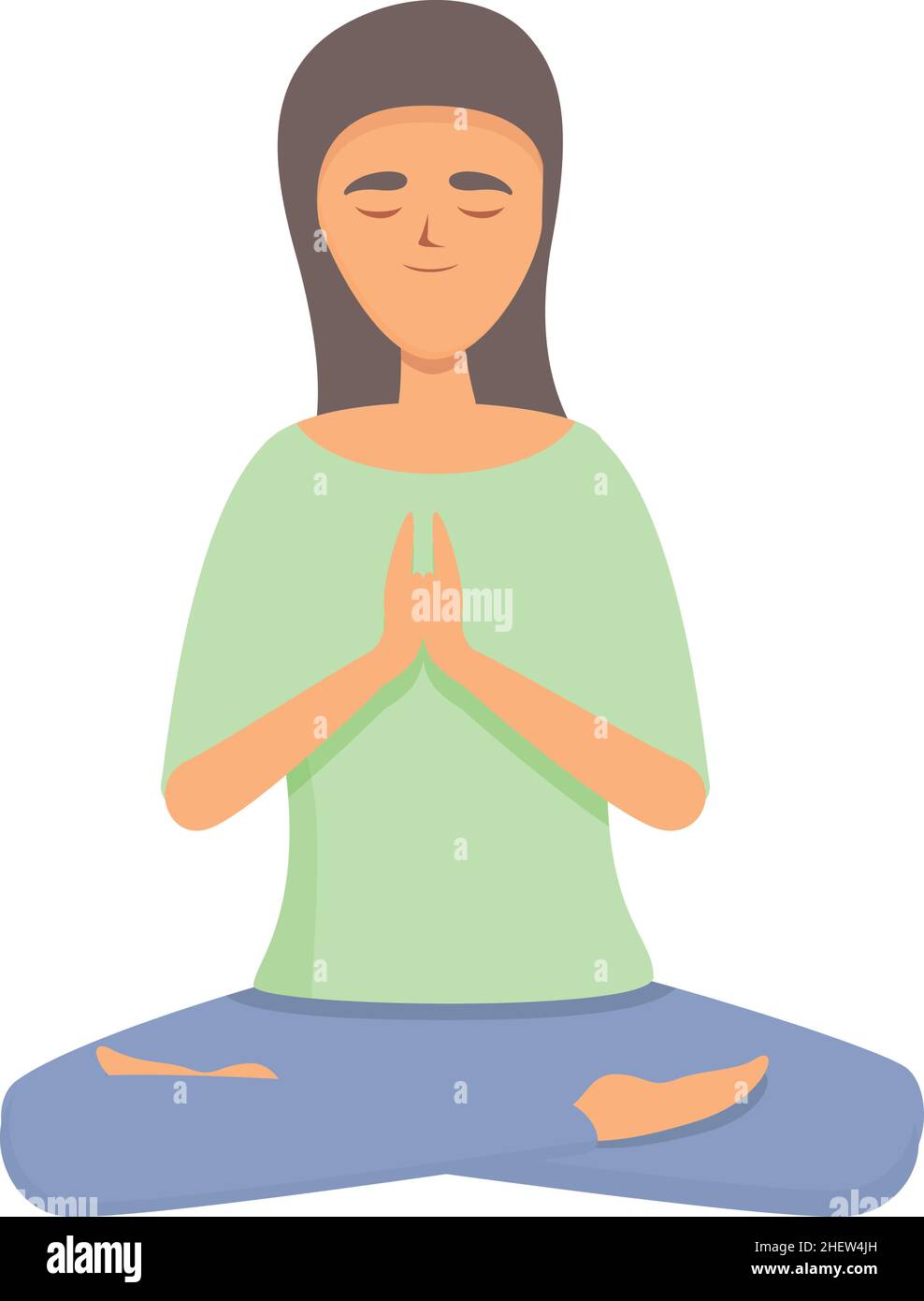 Modern meditation icon cartoon vector. Woman relax. Zen pose Stock ...