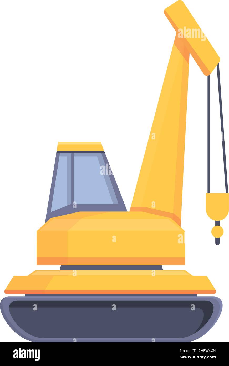 Small excavator icon cartoon vector. Mine industry. Work sand Stock ...