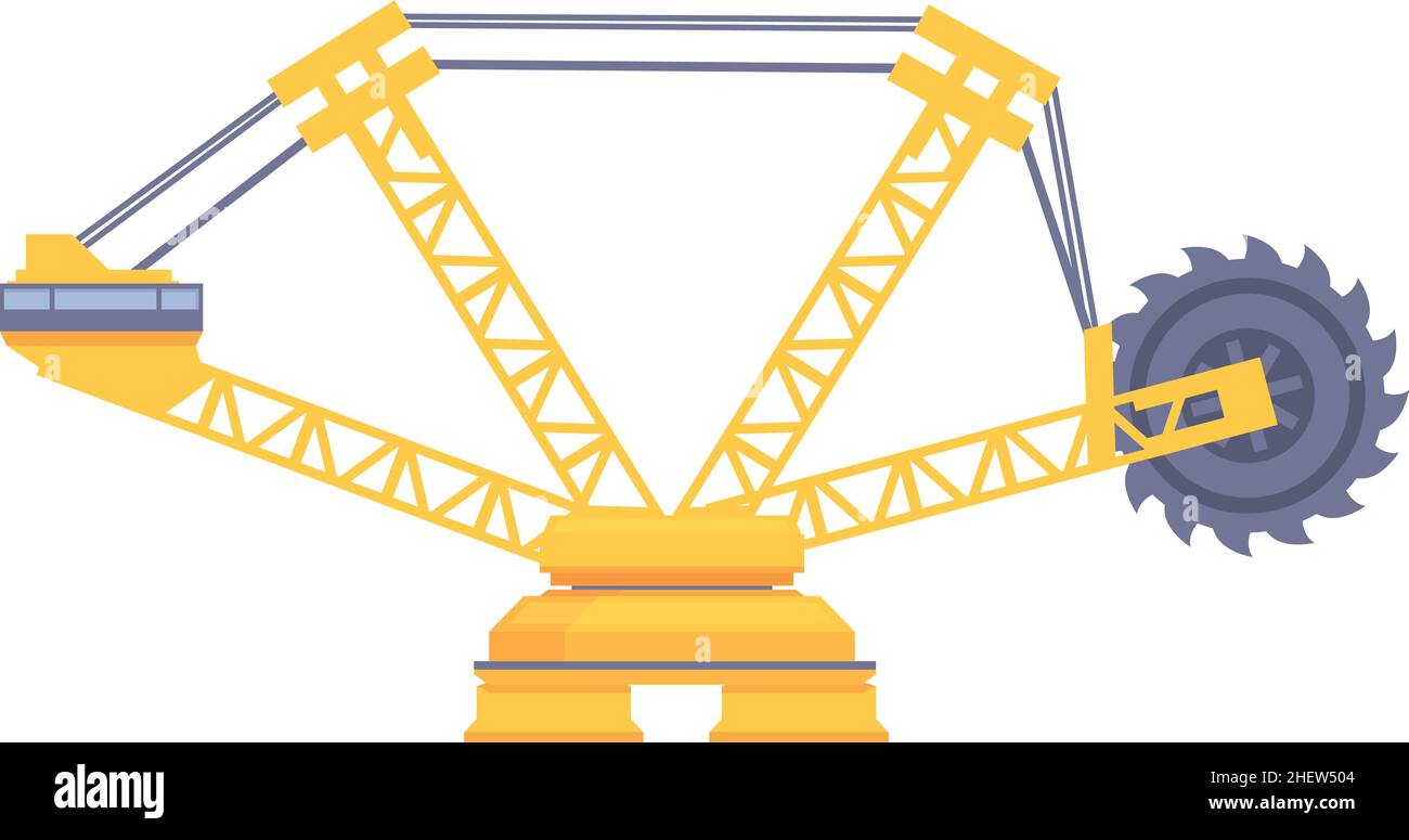 Mine excavator icon cartoon vector. Open equipment. Industry work Stock ...