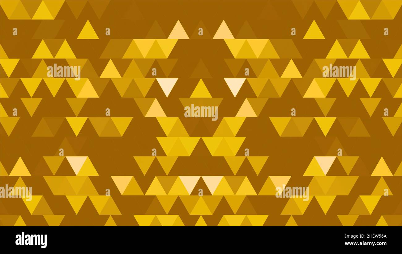 A set of triangles and shapes is moving and changing colors. Three ...