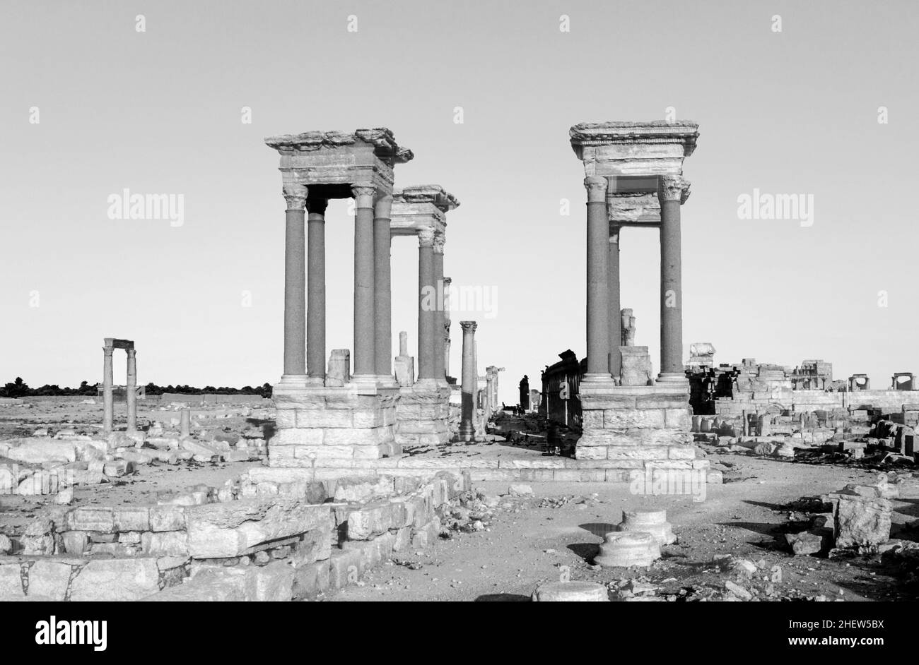 old ruins in the ancient city of Palmyra Stock Photo - Alamy
