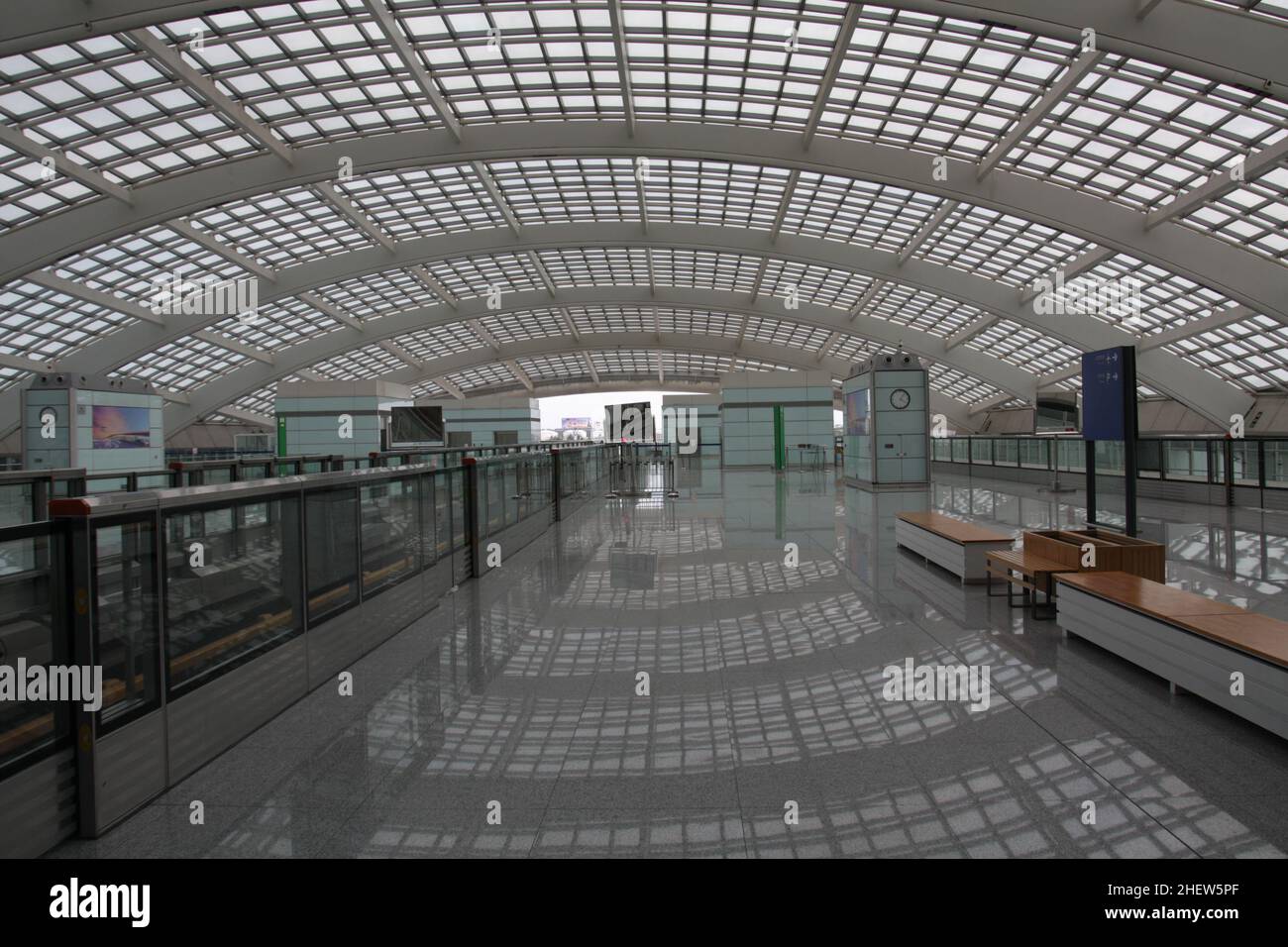 Beijing airport commuter train station Stock Photo - Alamy