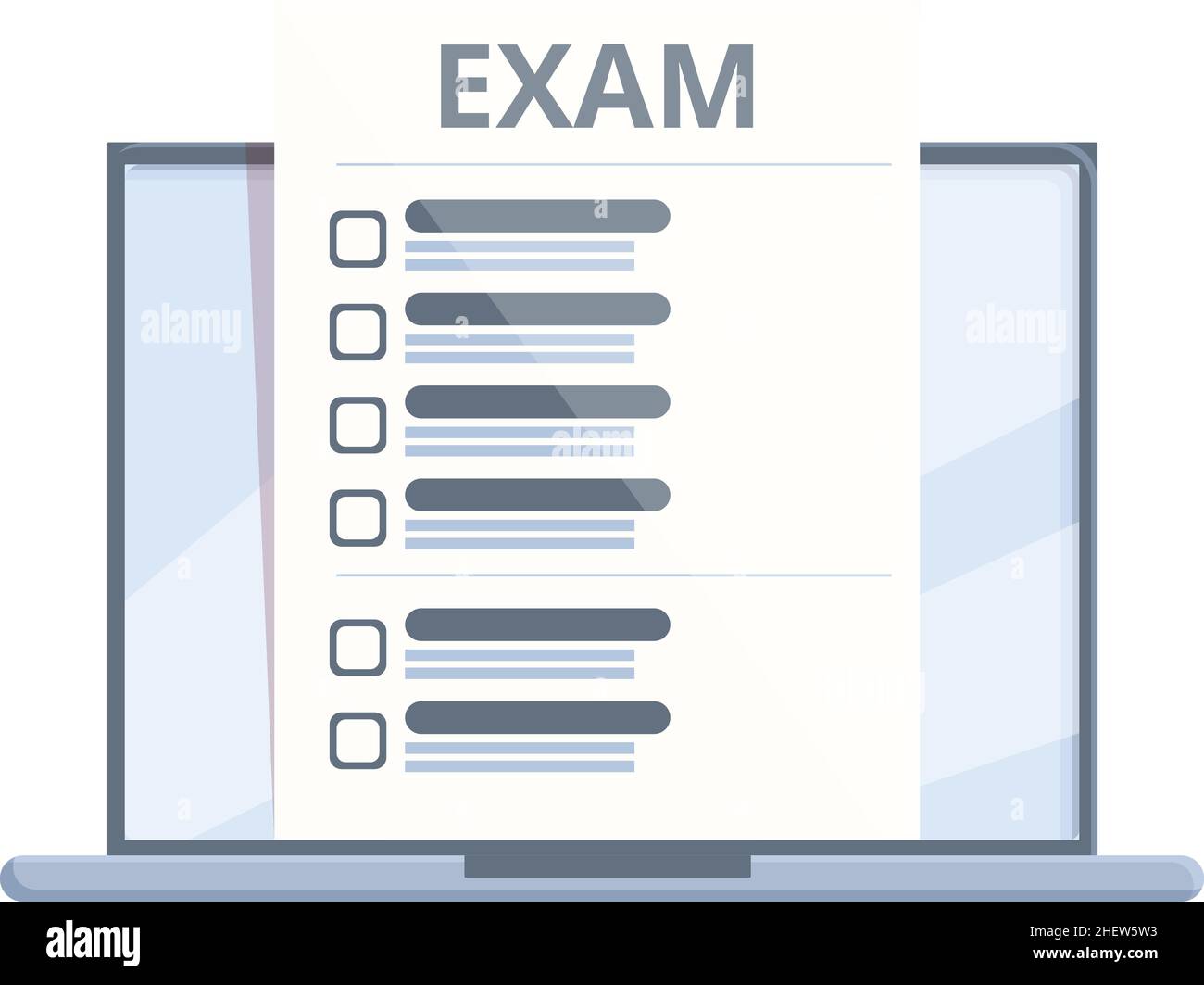 Online final exam icon cartoon vector. Internet education. Student book ...