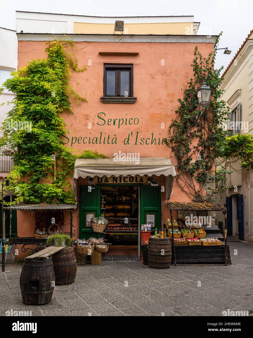 Forio, Ischia, Italy, Sept. 2021 – A shop selling local foods and ...