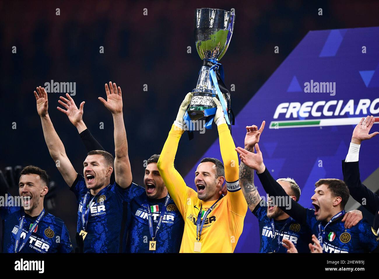 Milan, Italy. 12 January 2022. Samir Handanovic of FC Internazionale ...