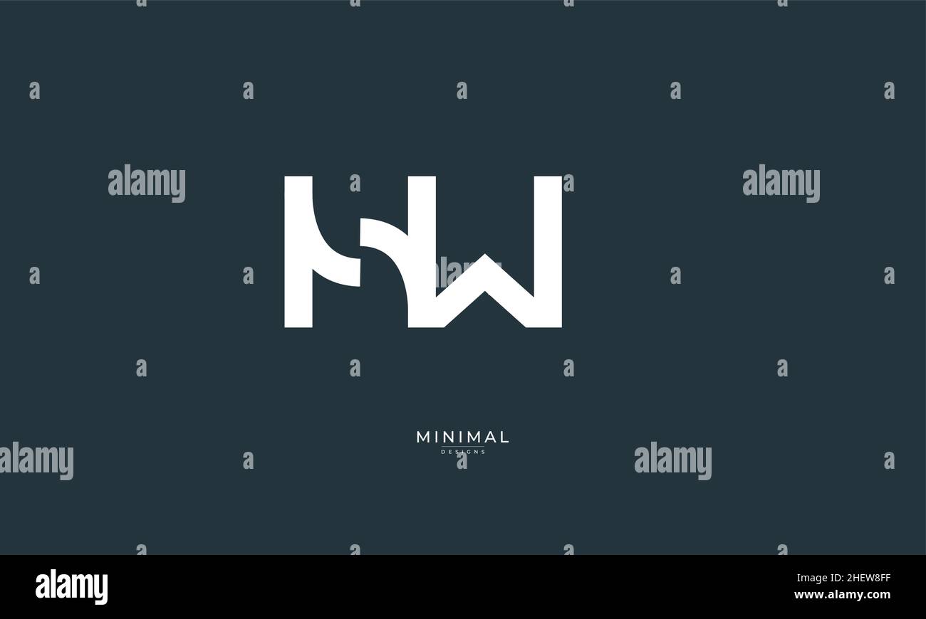 Alphabet letter icon logo HW Stock Vector Image & Art - Alamy