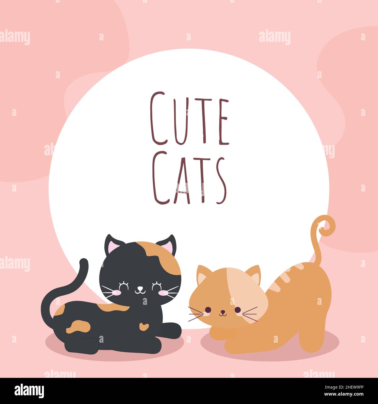 cute cats card Stock Vector Image & Art - Alamy
