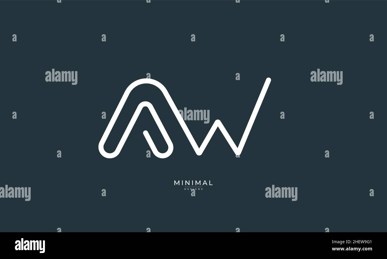 Alphabet letter icon logo AW Stock Vector Image & Art - Alamy