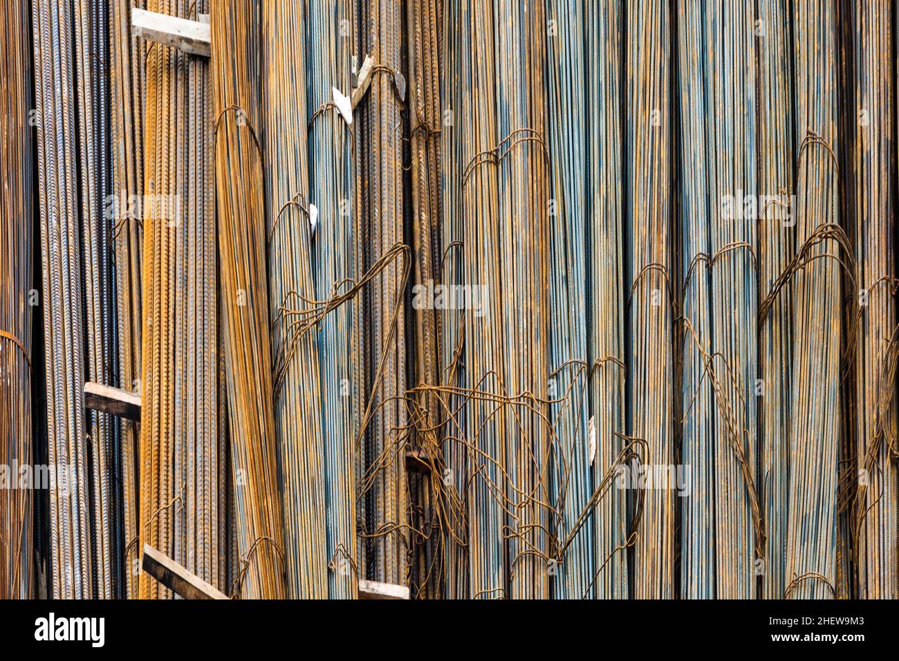 iron for stabilizing concrete on a construction side in beautiful ...