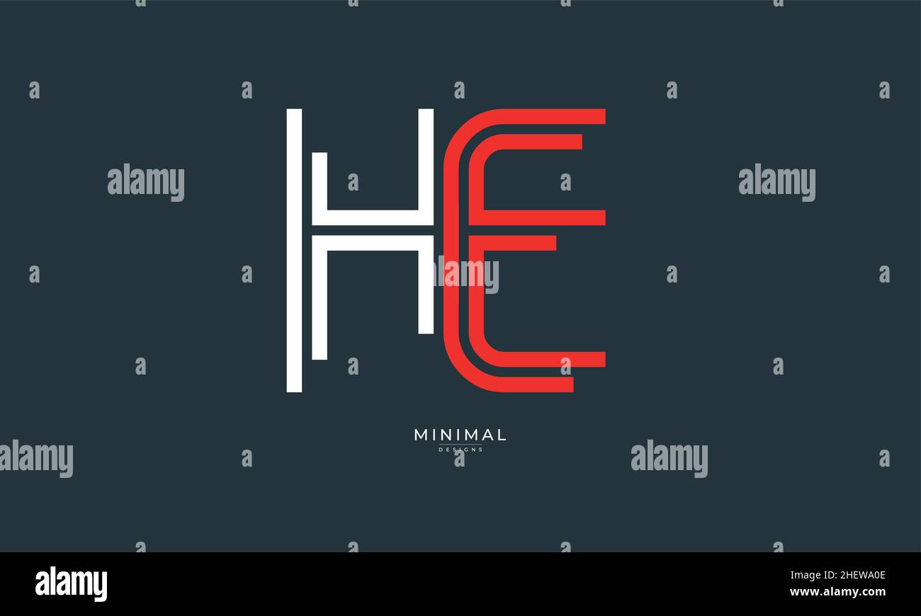 Alphabet letter icon logo HE Stock Vector Image & Art - Alamy