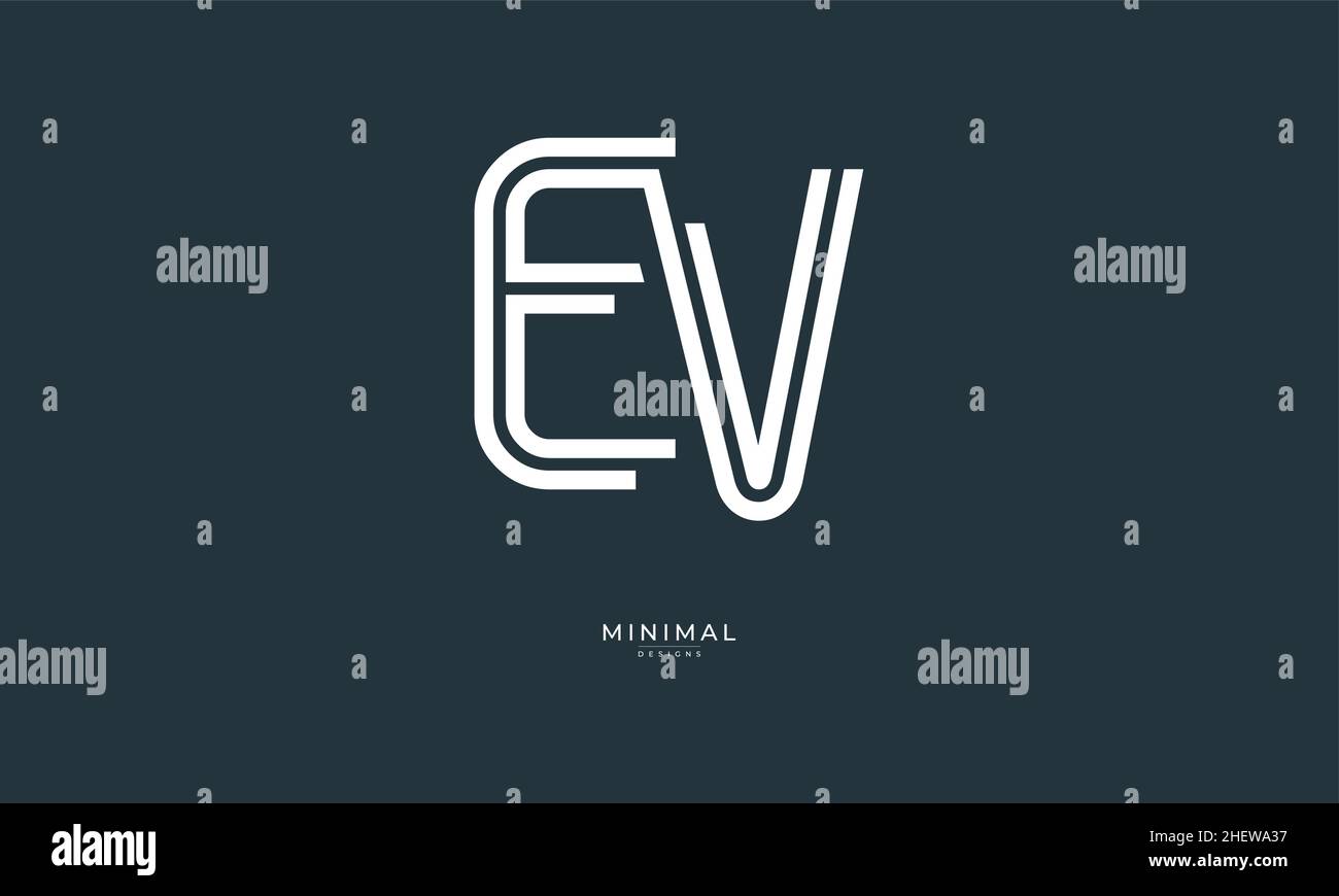 Alphabet letter icon logo EV Stock Vector Image & Art - Alamy
