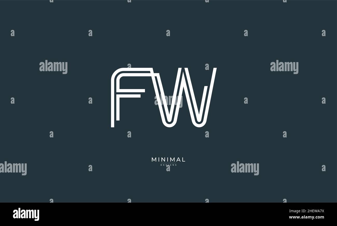 Alphabet letter icon logo FW Stock Vector Image & Art - Alamy