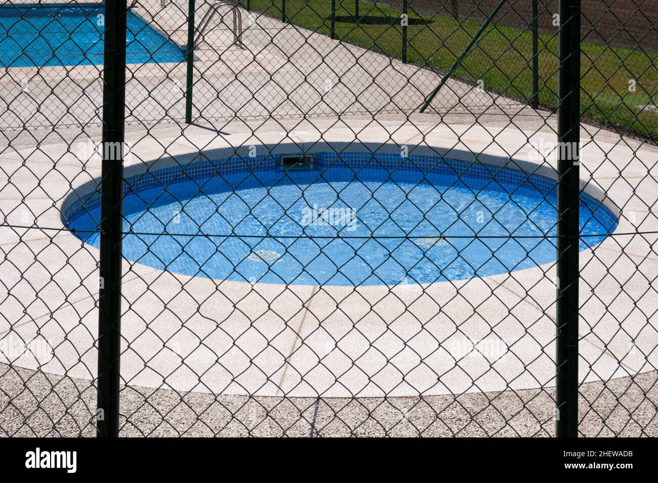 calm pool blue water stair curb summer calm Stock Photo - Alamy